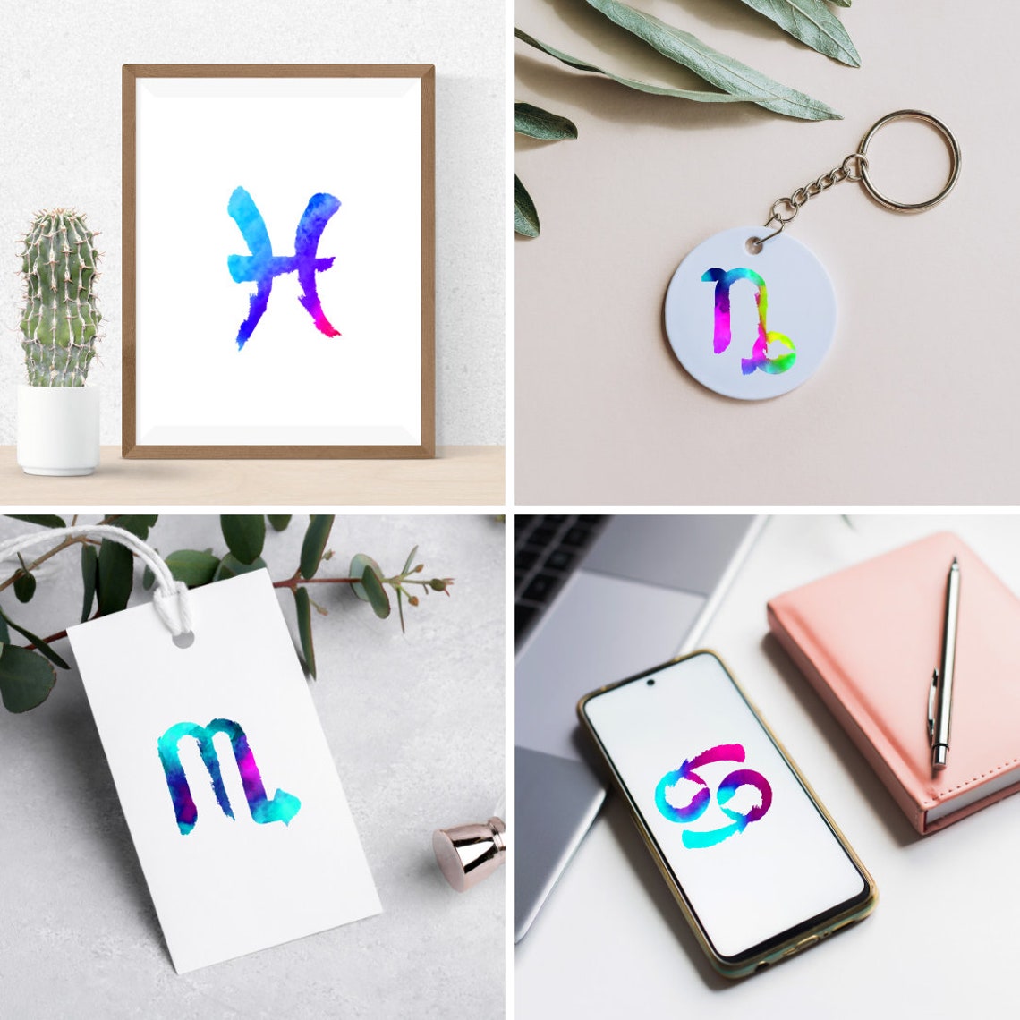 Birth Symbol Sign Watercolor SVG PNG Clipart Files Cricut Month ...