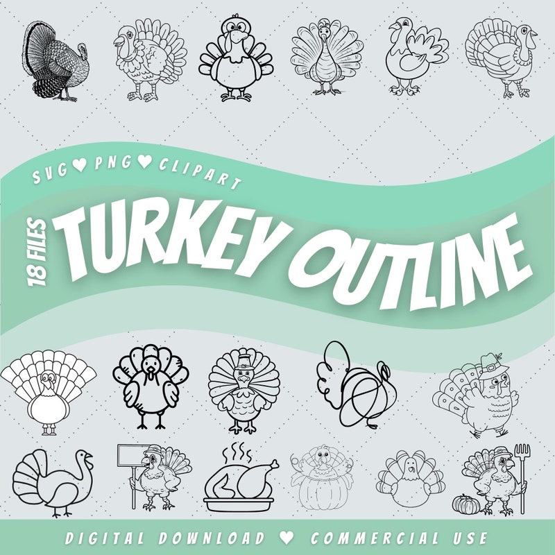 Cute Turkey Svg - Etsy