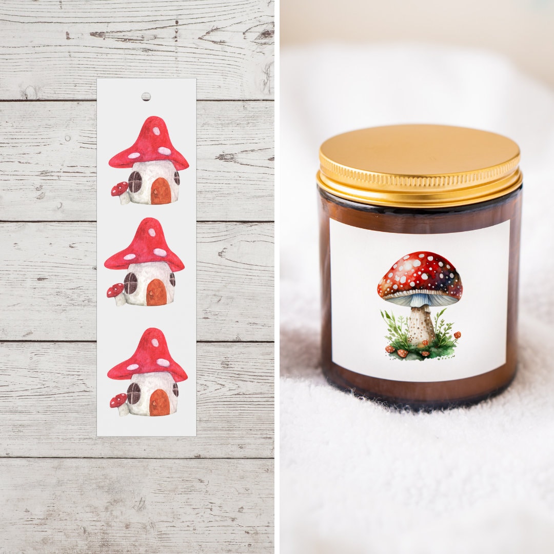 Mushroom Watercolor SVG PNG Clipart Bundle for Cricut Magic Mega Pack ...