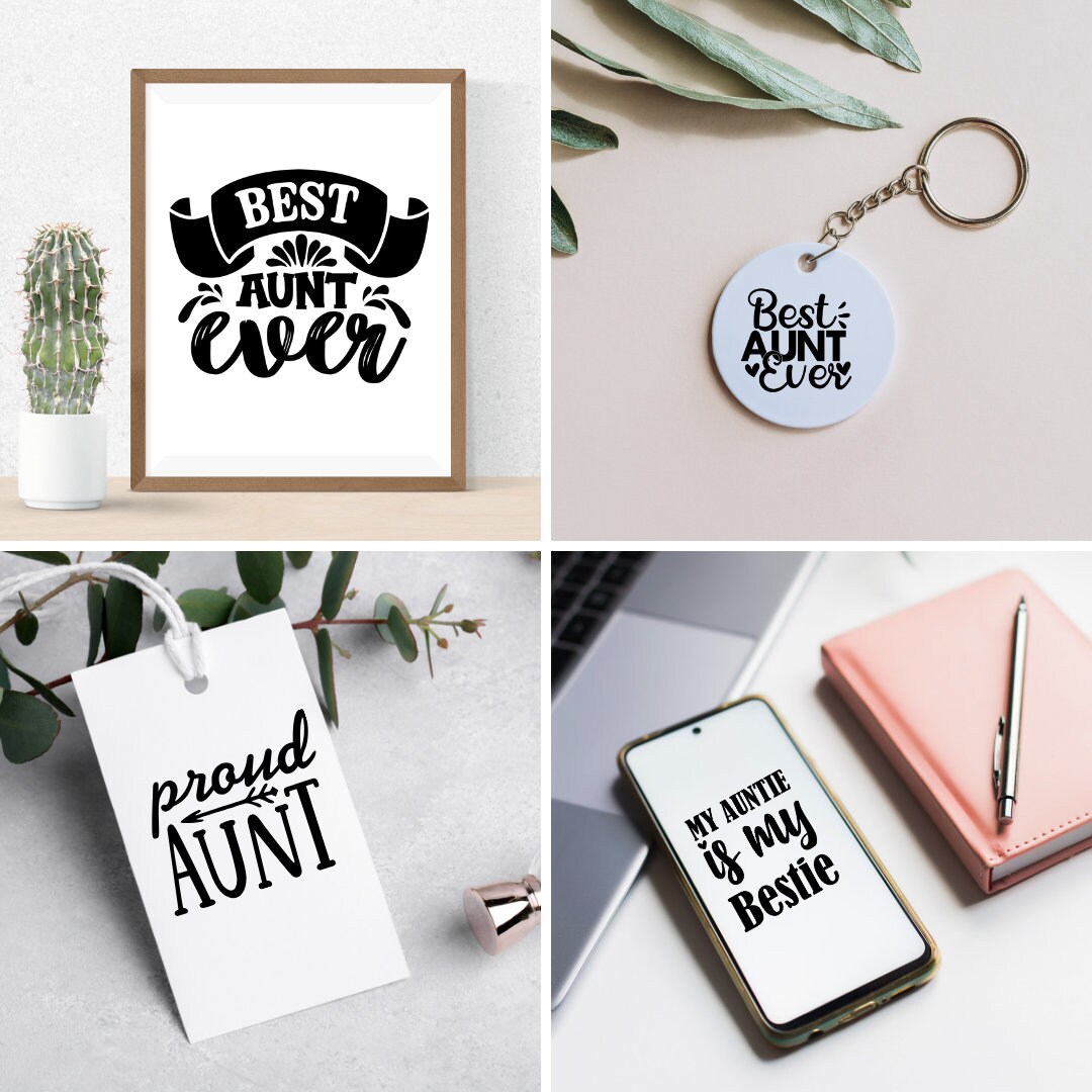 Auntie SVG PNG Clip Art Bundle Aunt for Cricut Happy House Mega Pack ...