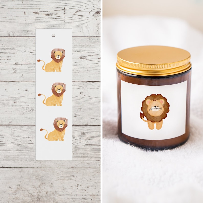 Baby Lion Watercolor SVG PNG Clipart Nursery Bundle Files for Cricut ...