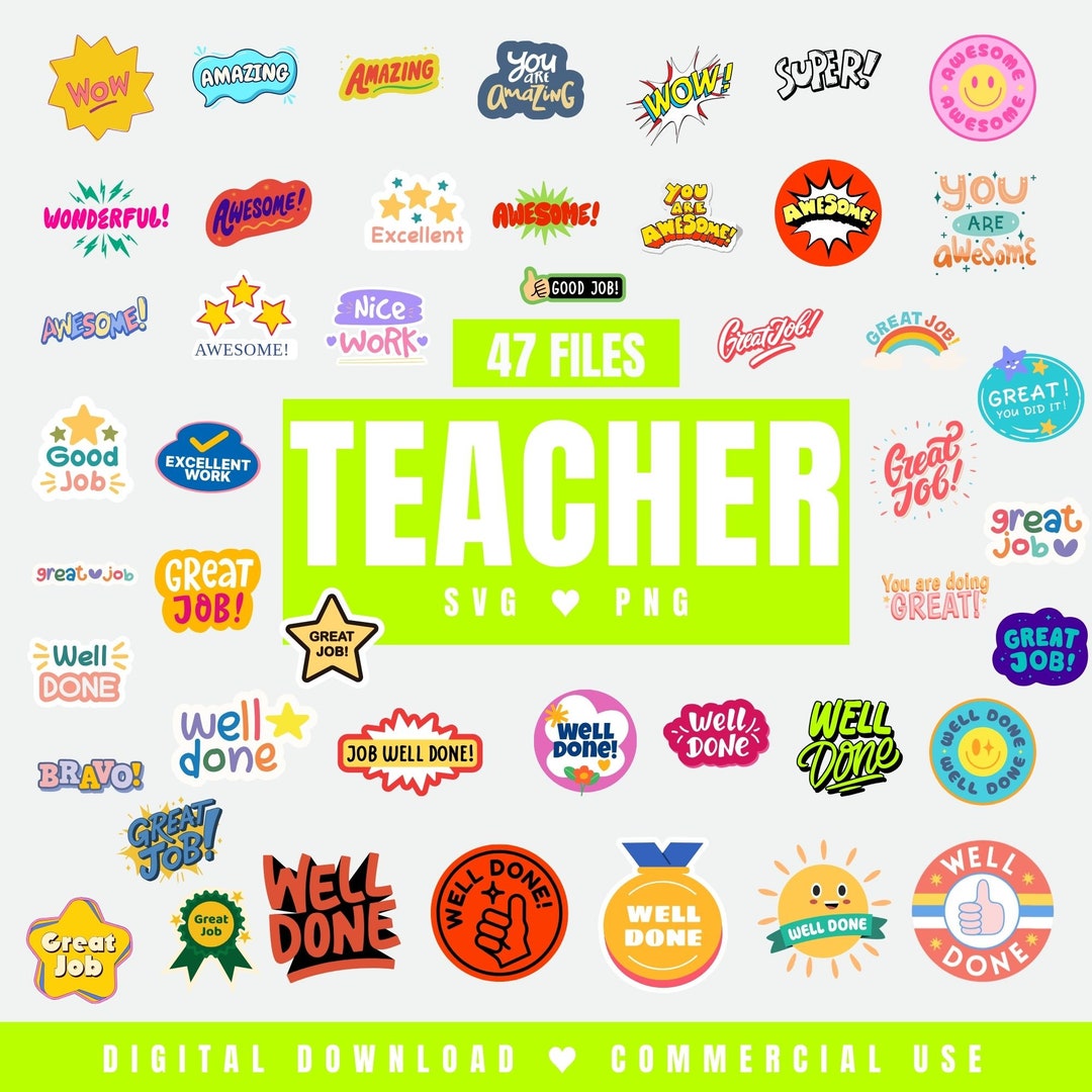 Teacher Appreciation SVG PNG Clipart Bundle Files for Cricut School ...