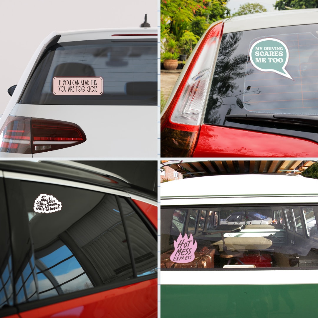 Car Bumper Sticker SVG PNG Clipart Bundle Files for Cricut Mega Pack ...