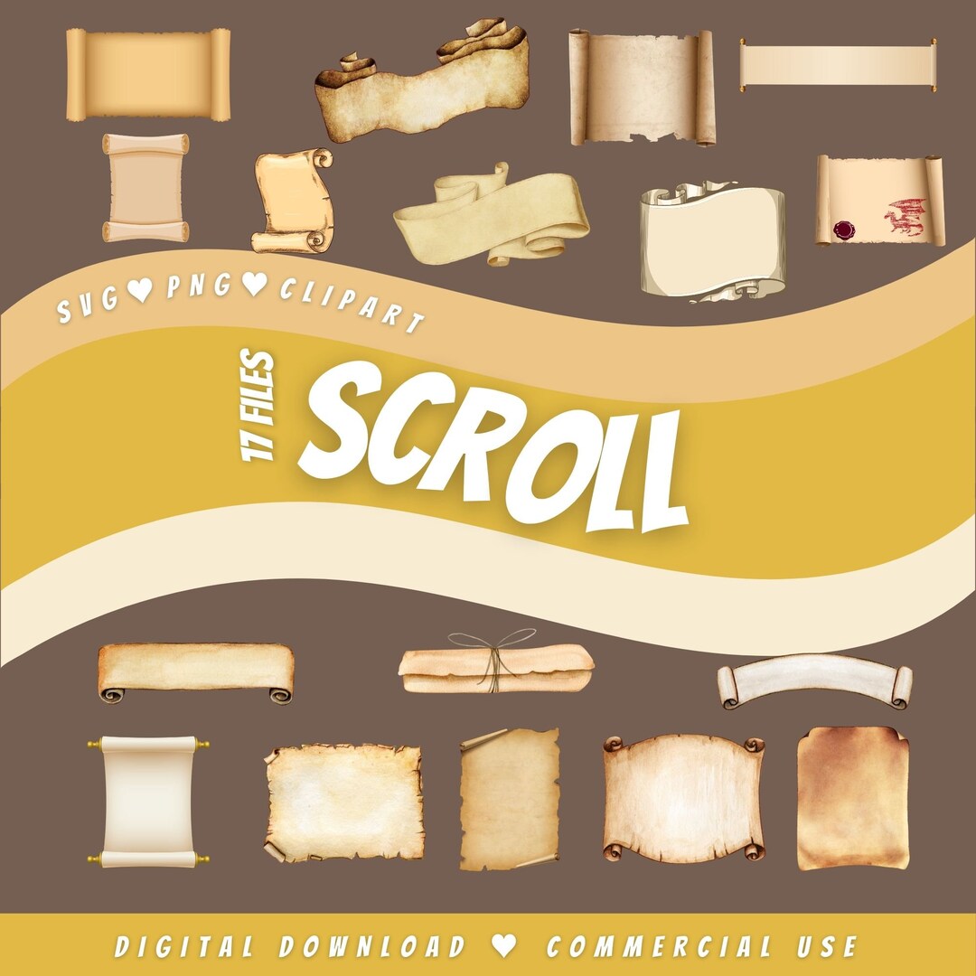 Scroll SVG PNG Clipart Bundle Files for Cricut Mega Pack Silhouette ...