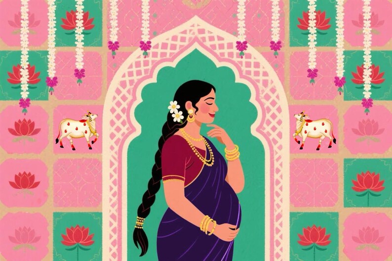 Seemantham Backdrop | Indian Backdrops for Baby Shower Events - Etsy