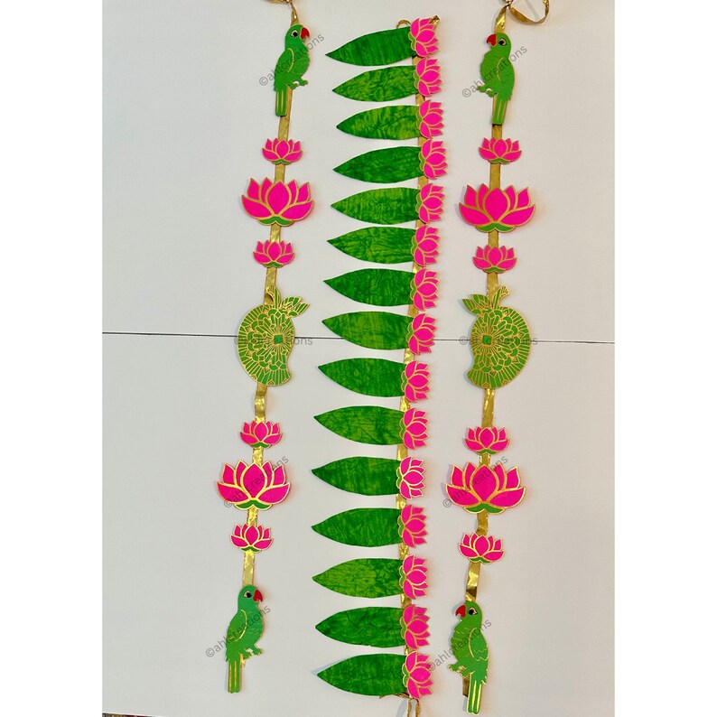Ugadi Decoration Ugadhi Wreath Parrots, Mango Toran and Lotus Decor - Etsy