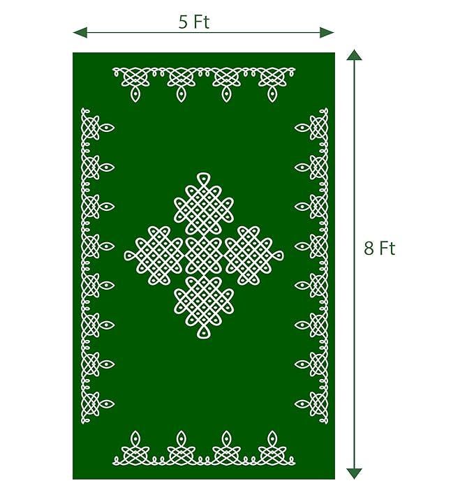 Rangoli Kolam Backdrop Cloth: Pooja Decor, Religious Ceremony, Washable ...