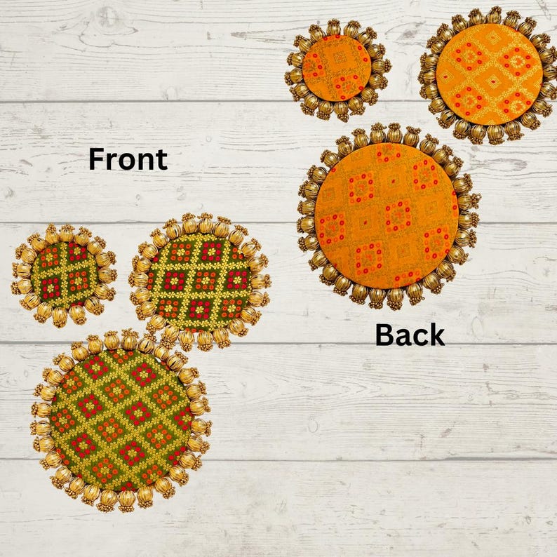 Bandhani and Pichwai Reversible Mats for Festival Decor | Navaratri ...