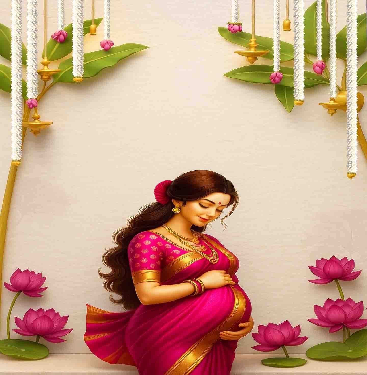 Seemantham Backdrop | Indian Backdrops for Baby Shower Events - Etsy