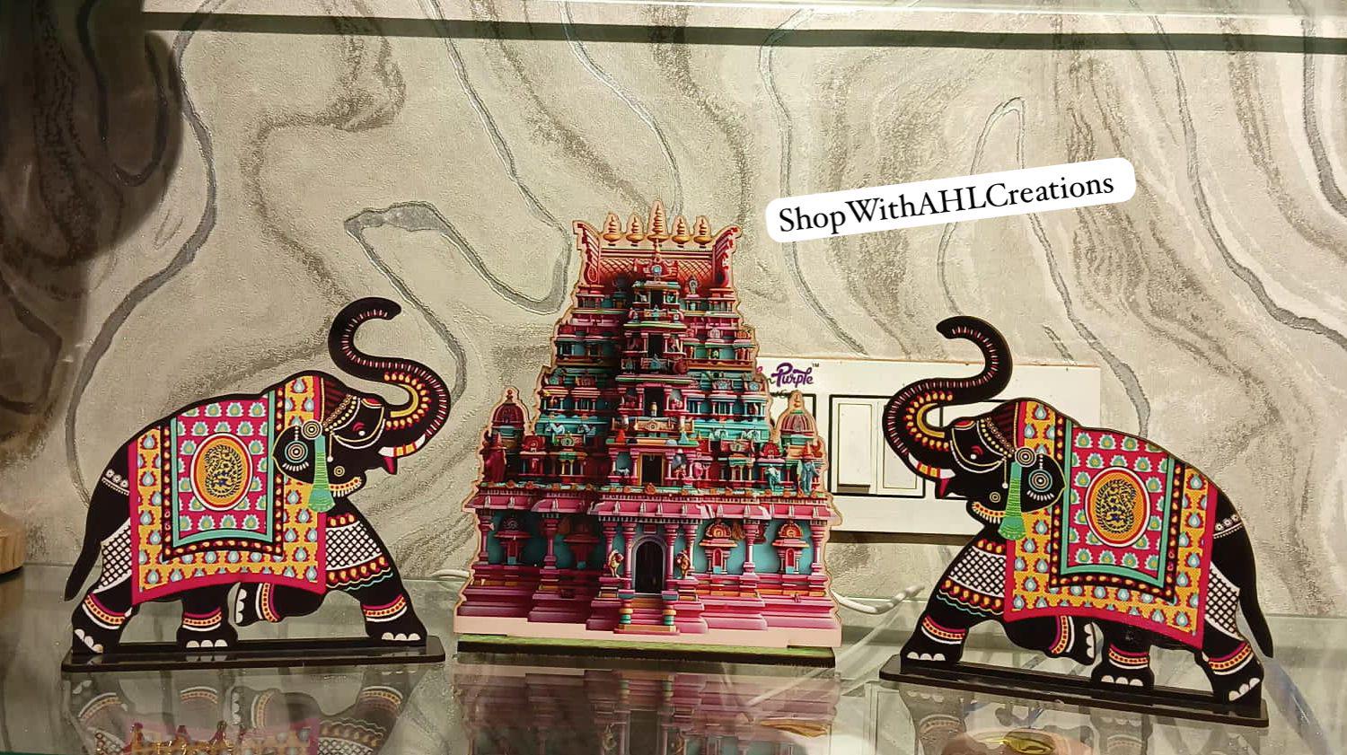 Meenakshi Amman & Ranganatha Swamy Temple Golu Set: Laminated MDF ...