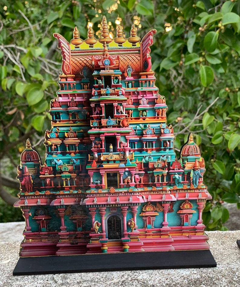 Meenakshi Amman & Ranganatha Swamy Temple Golu Set: Laminated MDF ...