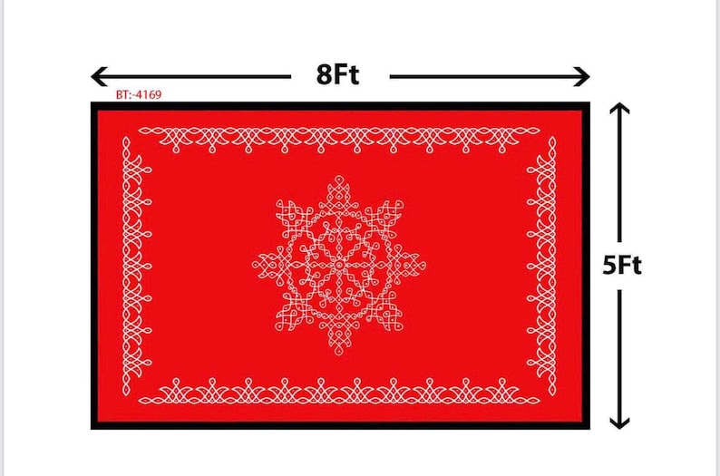 Rangoli Kolam Backdrop Cloth: Pooja Decor, Religious Ceremony, Washable ...