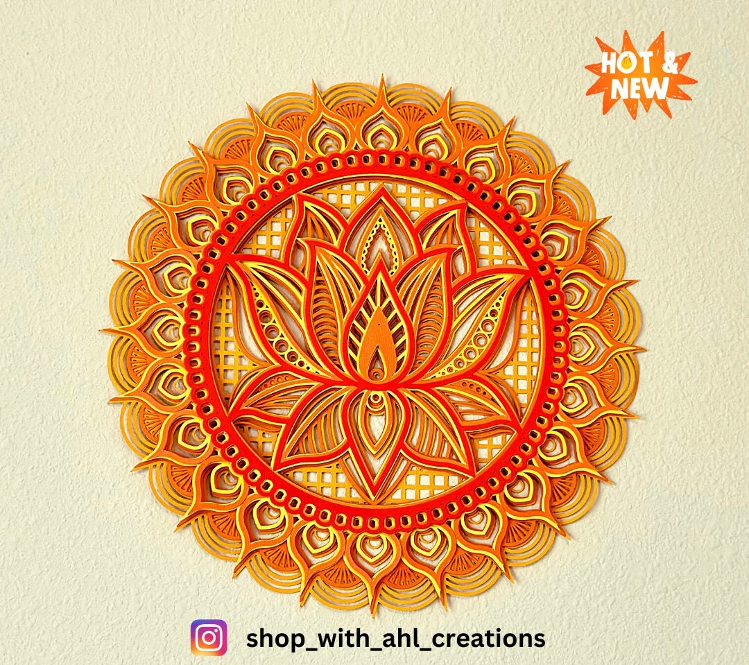 Mandala Lotus Cutout Mandala Designs Mandala Decor - Etsy