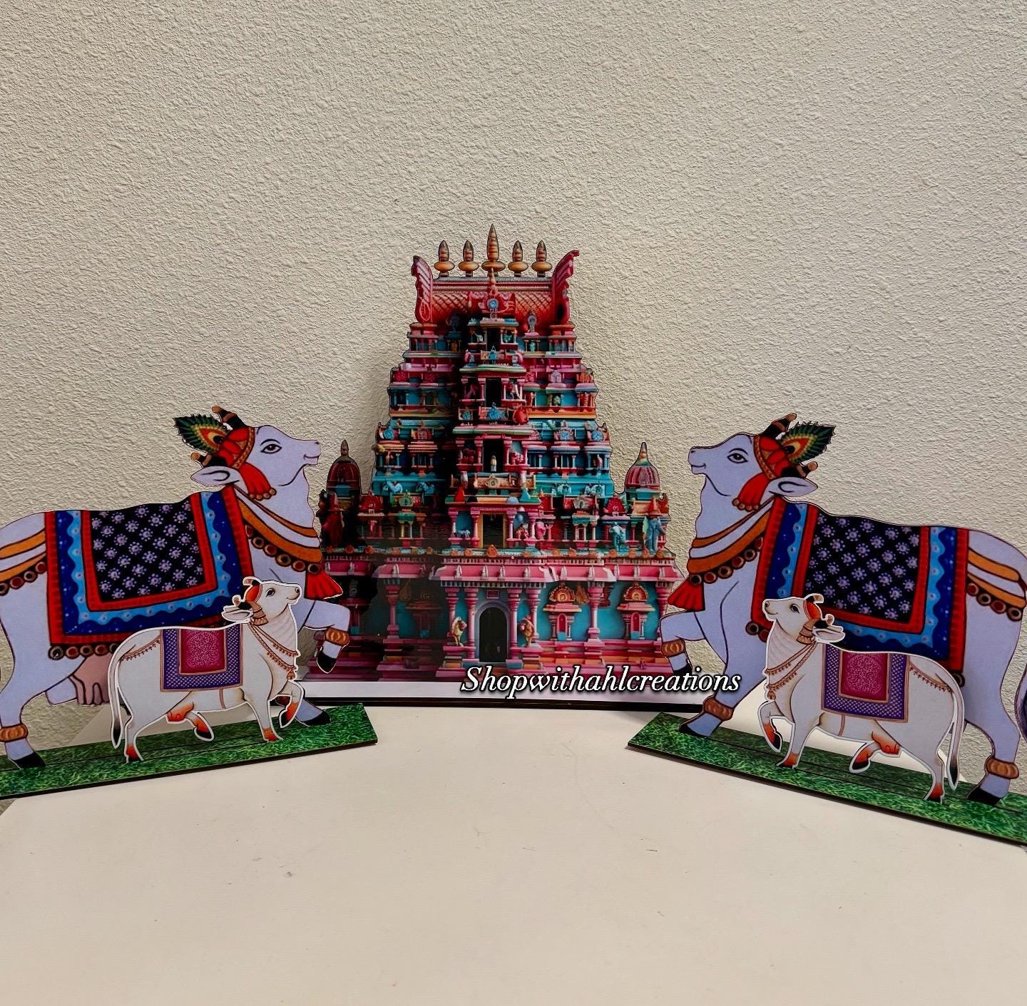 Meenakshi Amman & Ranganatha Swamy Temple Golu Set: Laminated MDF ...