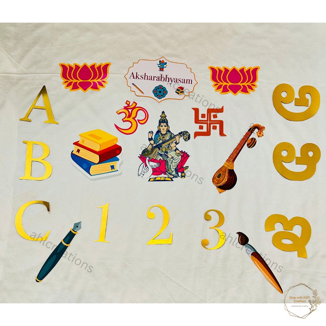 Aksharabyasam Set for Backdrops | Personalized Decor for Aksharabhaysam |basant Panchami ...