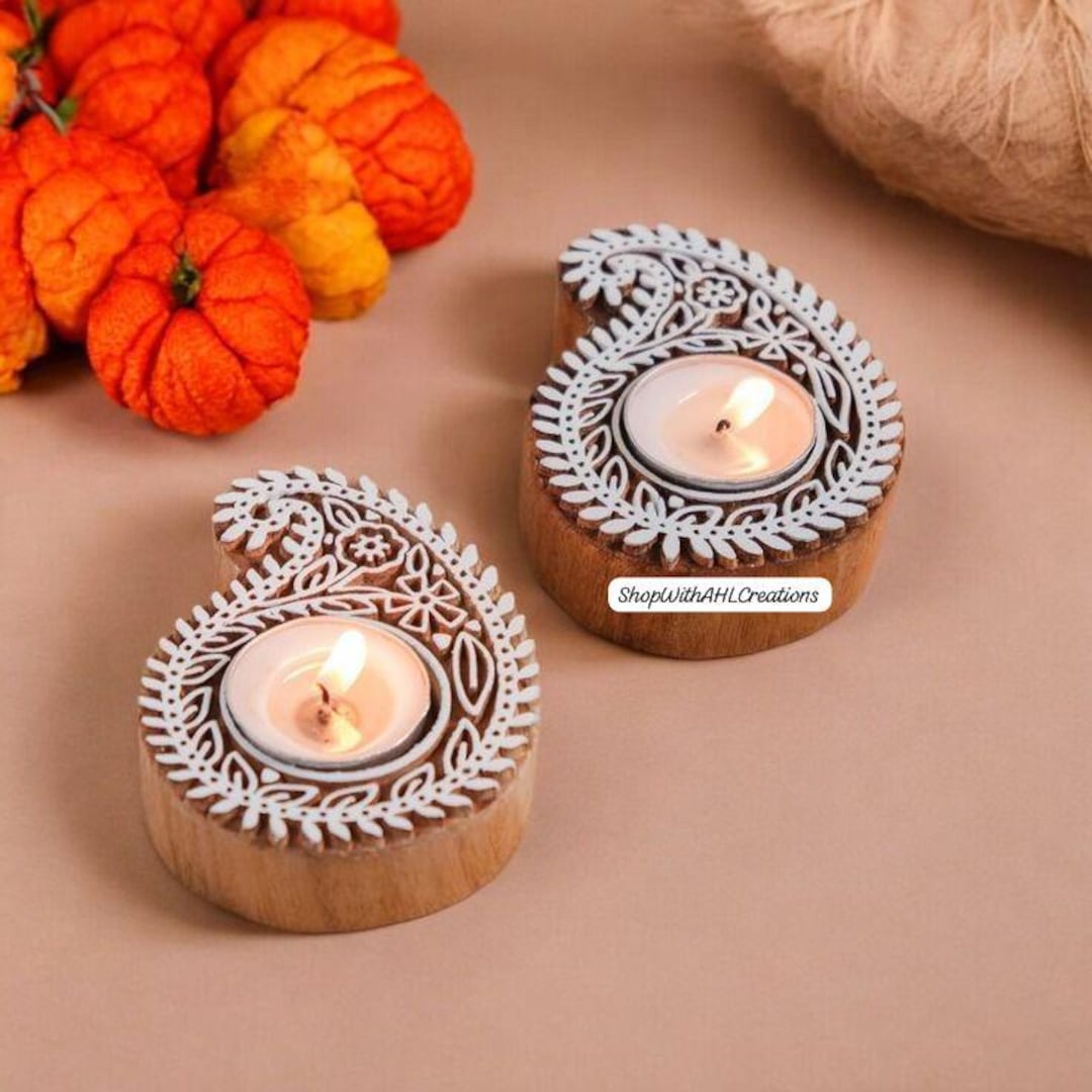 Wooden Diya Set Diwali Decor Indian Festival Decor Pooja Room Decor ...