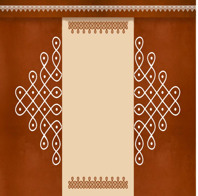 Kolam Backdrop in Terracota for Indian Festivals | Housewarming Decor ...