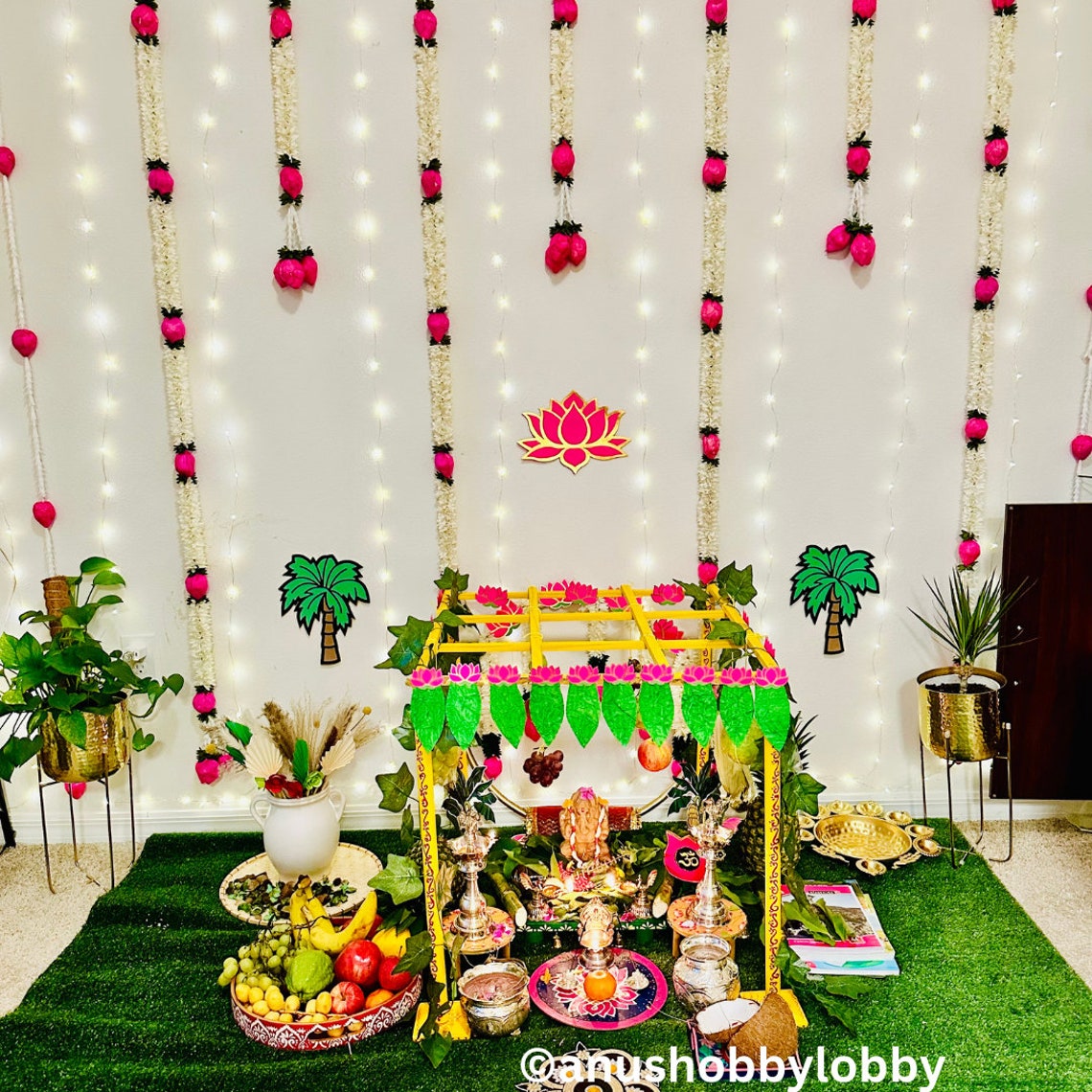 Lotus Cutouts and Toran for Festival Decor Eco-friendly Handmade Thoran ...