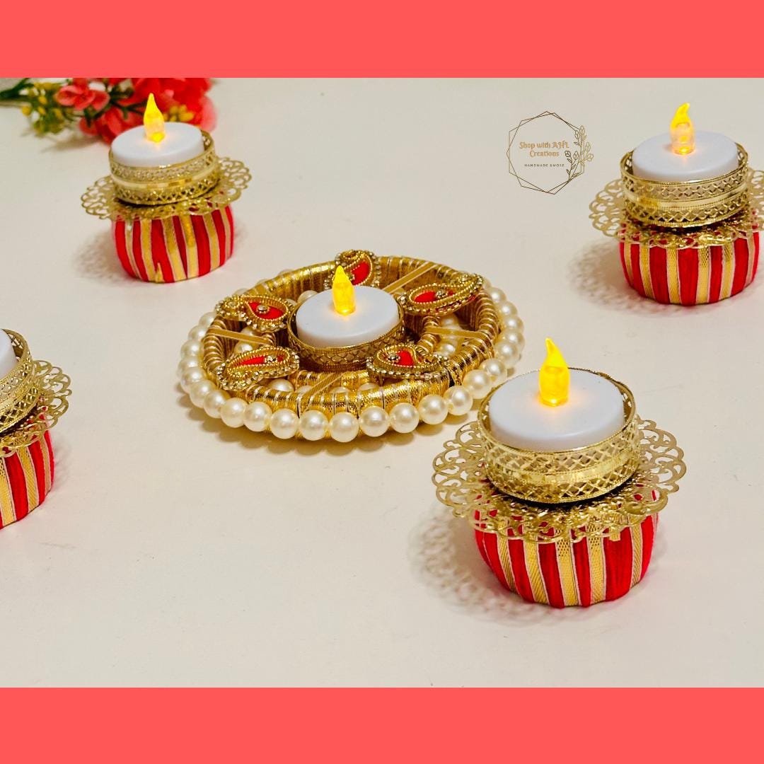 Moti Diya Holders | Pearl T-light Holders for Diwali Diya Decor ...