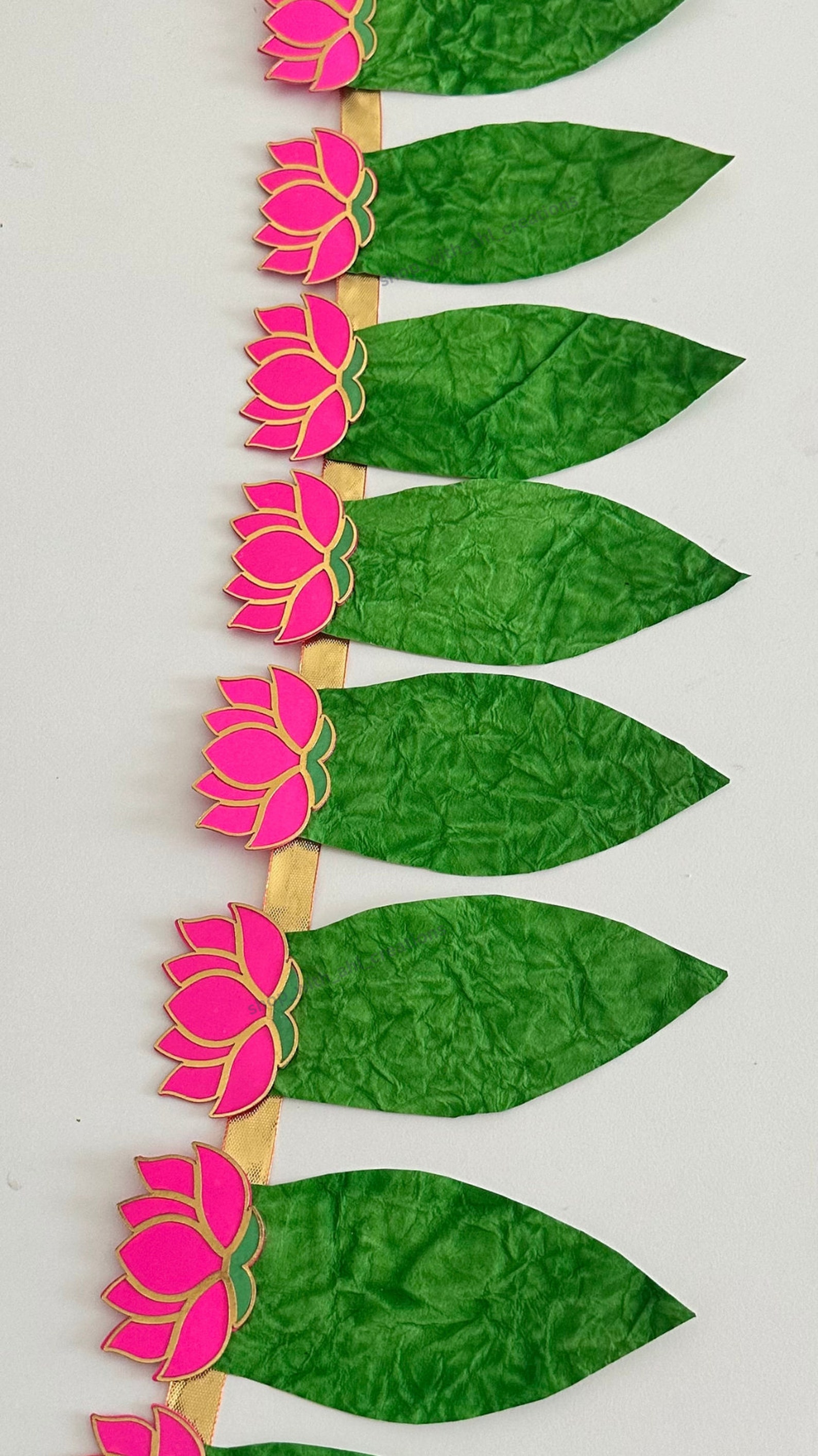 Lotus Cutouts and Toran for Festival Decor Eco-friendly Handmade Thoran ...