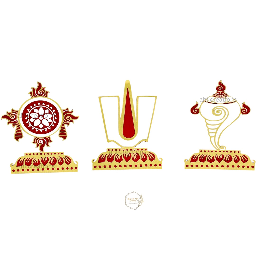 Balaji | Venkateshwara Swamy Cutouts | Shanku Chakra Namam Cutouts - Etsy