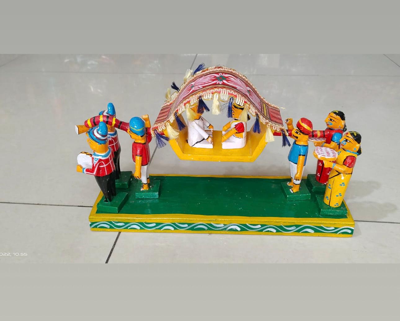 Kondapalli Toy Wedding Pallaki Wedding Palanquin, Wooden Handmade Toys ...