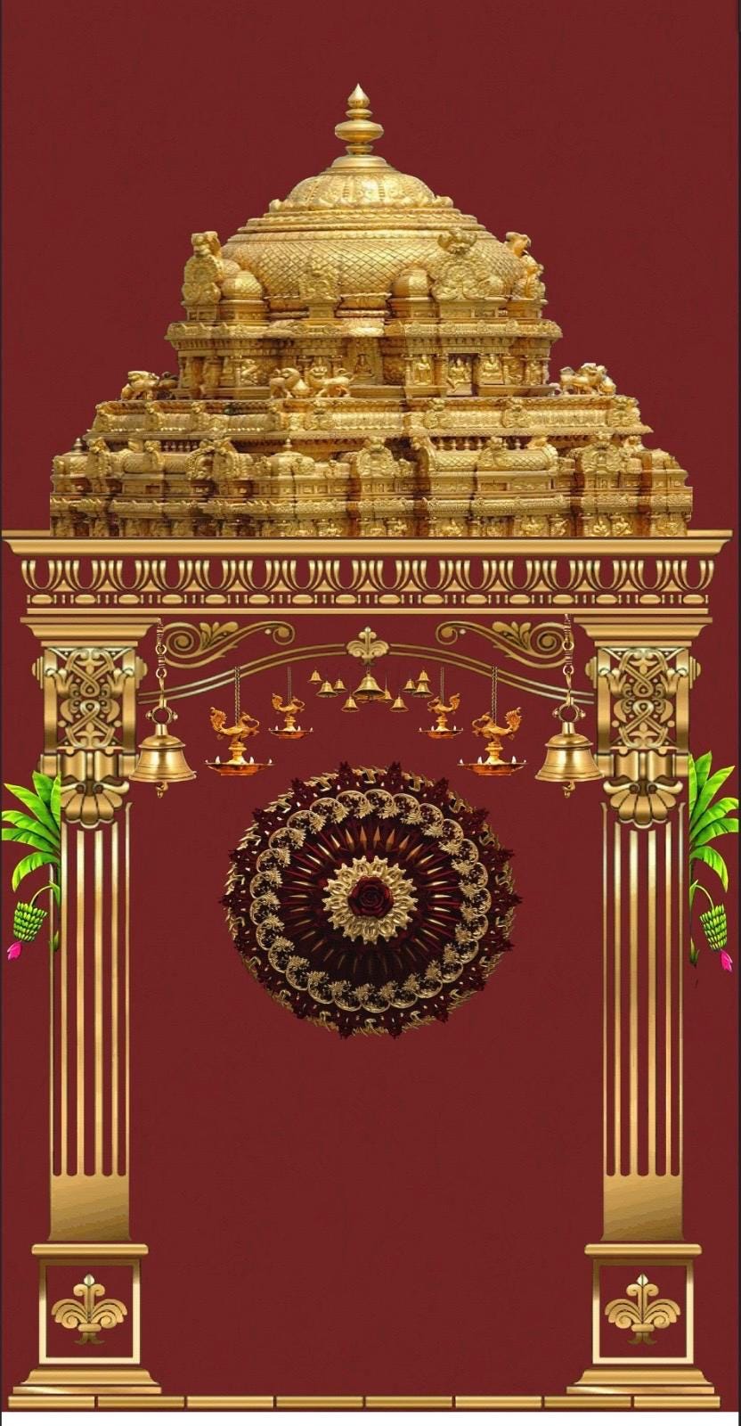 Temple Backdrop Decoration | Ayyappa Swamy Backdrop Decor | Shanku ...