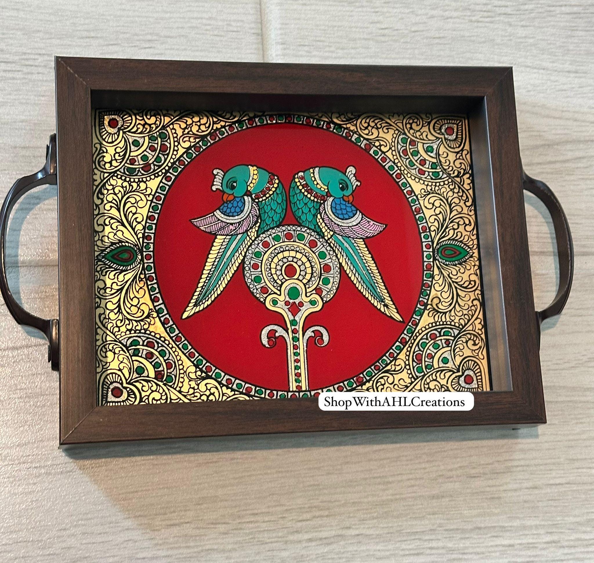 Tanjore Style Acrylic Painting Tray(6”*9”), South Indian Tambulam Gift ...