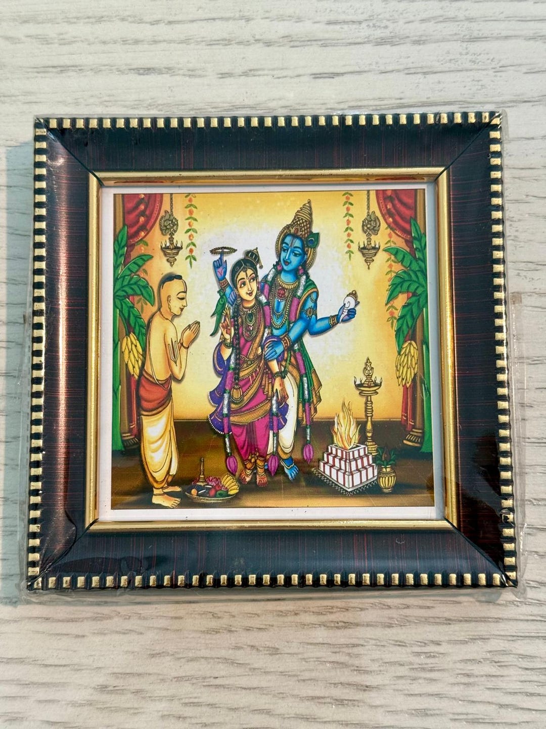 Tanjore Style Hindu God Photo Frame: Small Altar Decor - Etsy