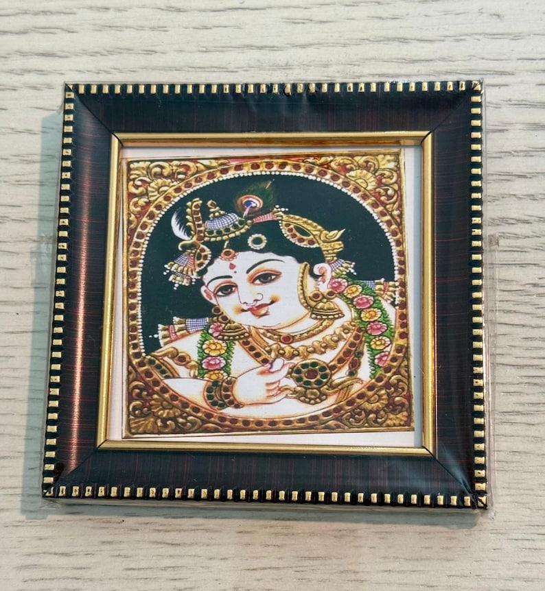 Tanjore Style Hindu God Photo Frame: Small Altar Decor - Etsy