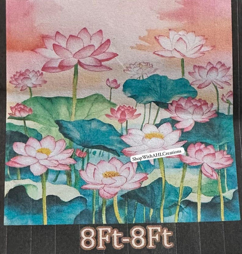 Lotus Decoration Pooja (8ft - 8ft) Backdrop Wedding Decoration Curtain ...
