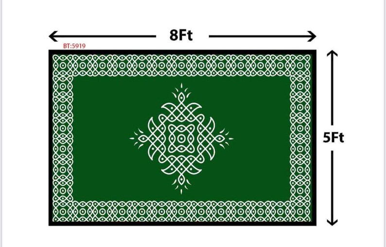 Rangoli Kolam Backdrop Cloth: Pooja Decor, Religious Ceremony, Washable ...