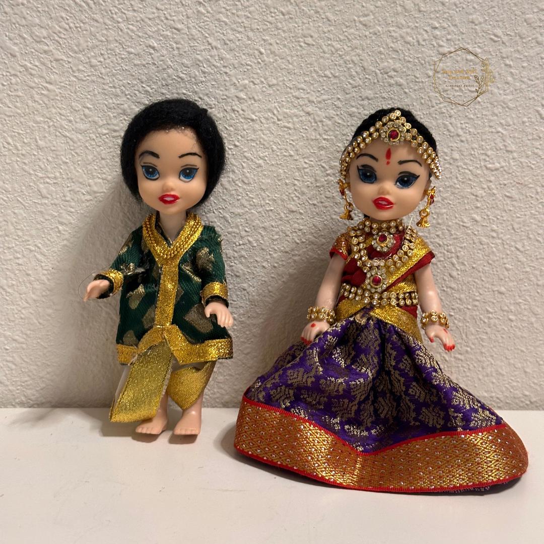 Half Saree and Dhothi Function Dolls | Desi Dolls - 5" Sizing| Indian ...