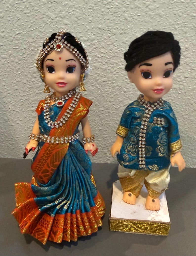 Half Saree and Dhothi Function Dolls | Desi Dolls - 5" Sizing| Indian ...