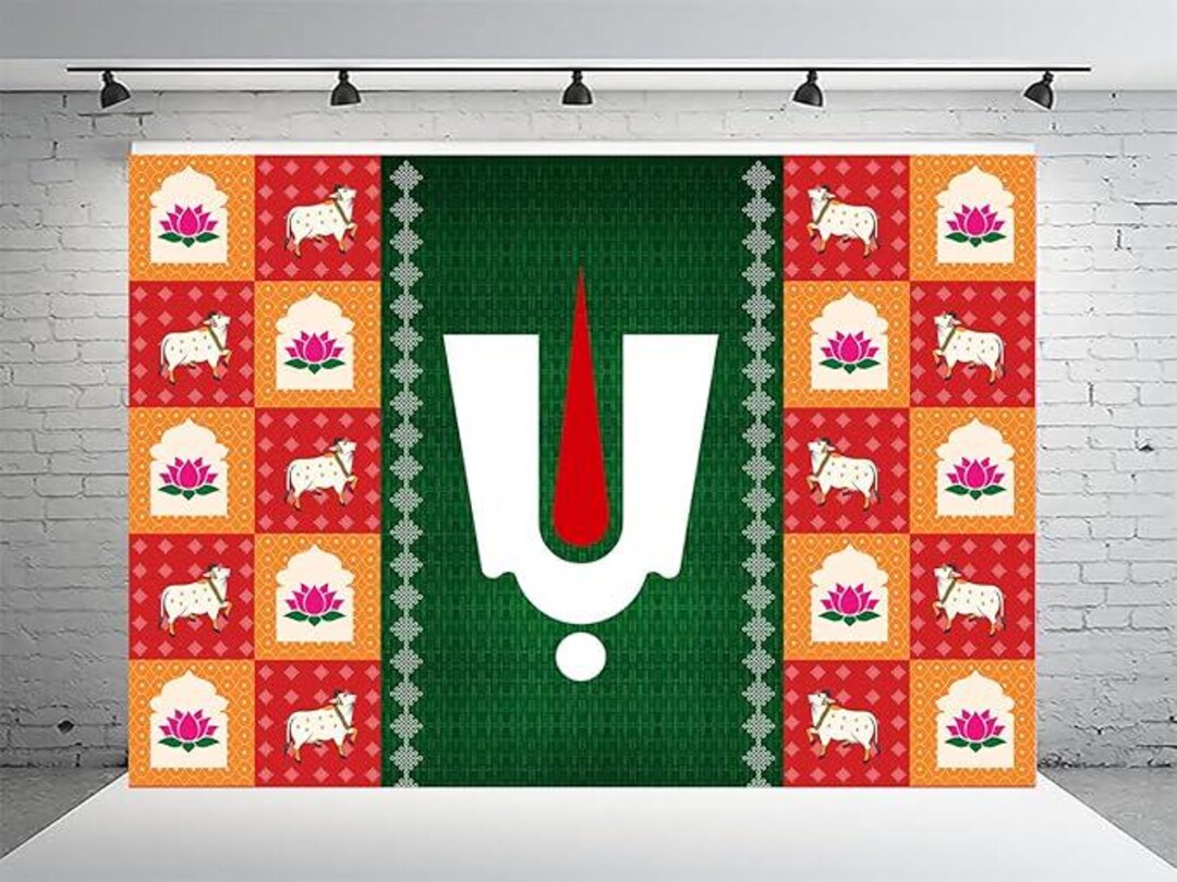 Balaji Namam Backdrop (4FT-8FT) and 8ft - 8FT Cloth for Pooja ...