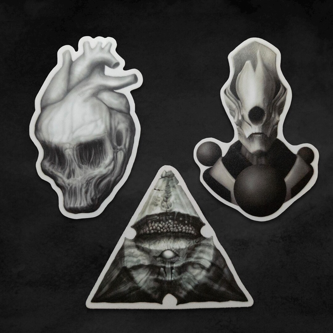 Dark Art Vinyl Sticker 3-pack 3"+ Stickers - Macabre Art - Etsy