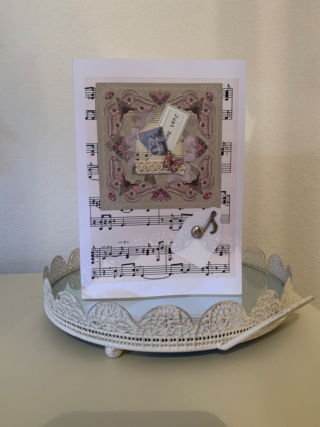 Shabby Chic Musical Notes Card - Etsy