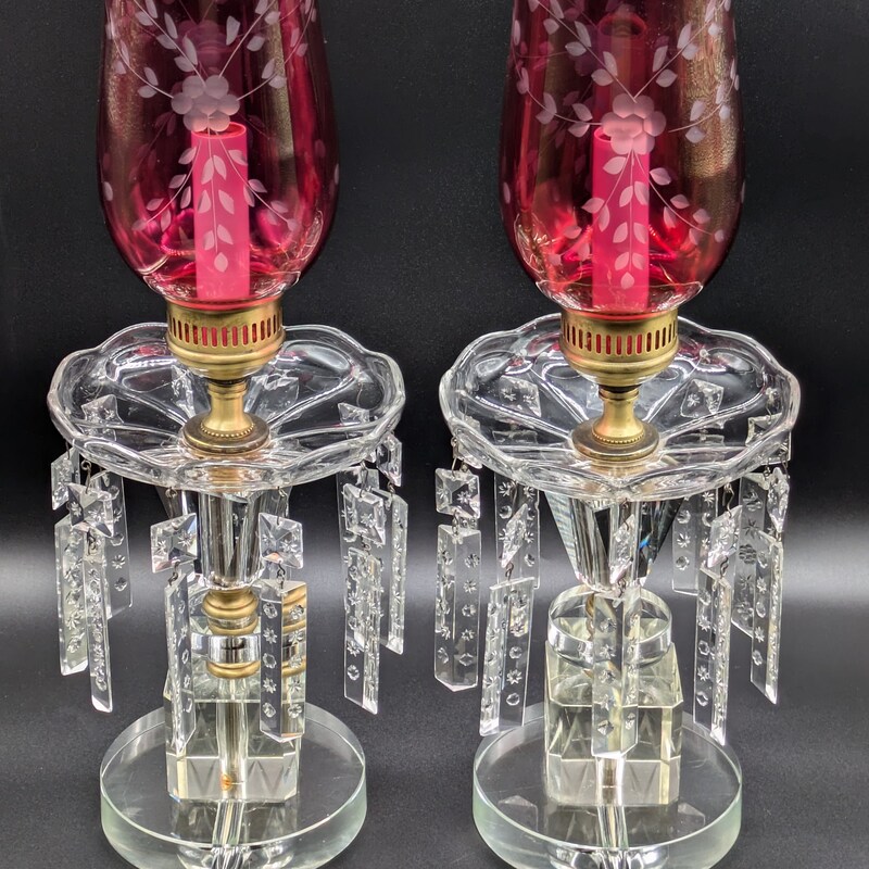 Cranberry Glass Lamp - Etsy