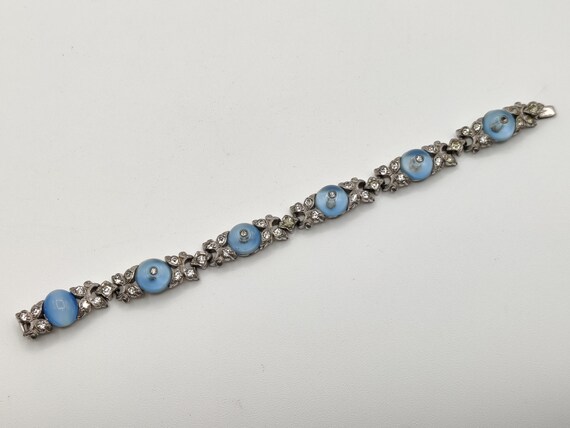 Crown Trifari Art Deco Shoe Button Bracelet - Gem