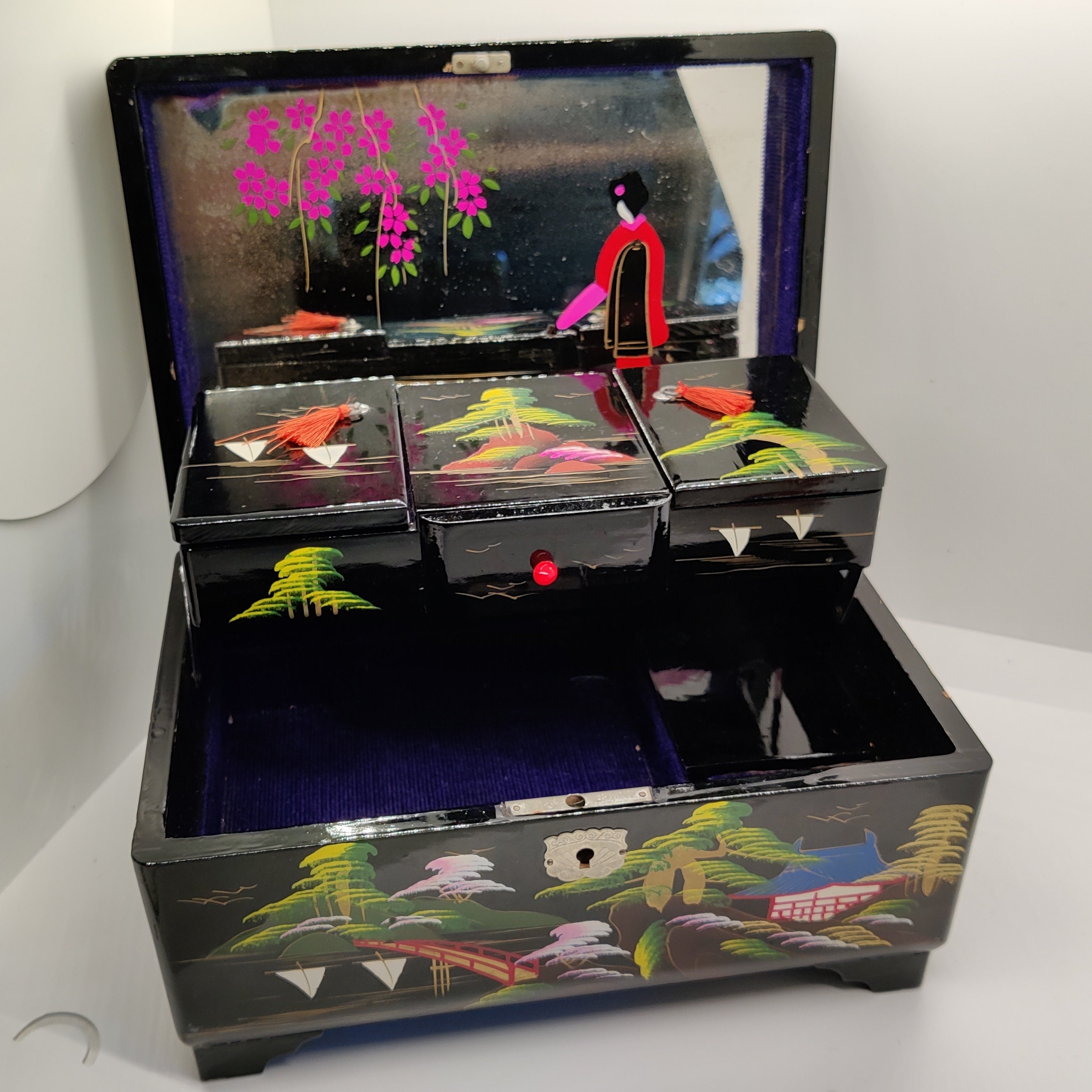 Japanese Mt. Fuji Laquer Jewelry Music Box - Etsy