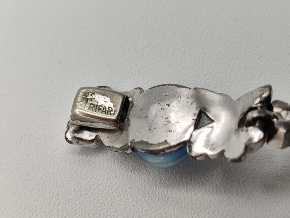 Crown Trifari Art Deco Shoe Button Bracelet - Gem