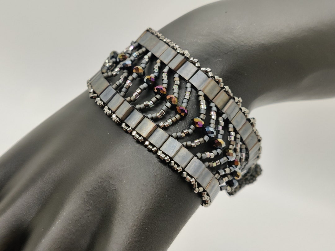 Artisan Handbeaded Fancy Cuff Bracelet - Etsy