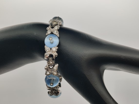 Crown Trifari Art Deco Shoe Button Bracelet - Gem