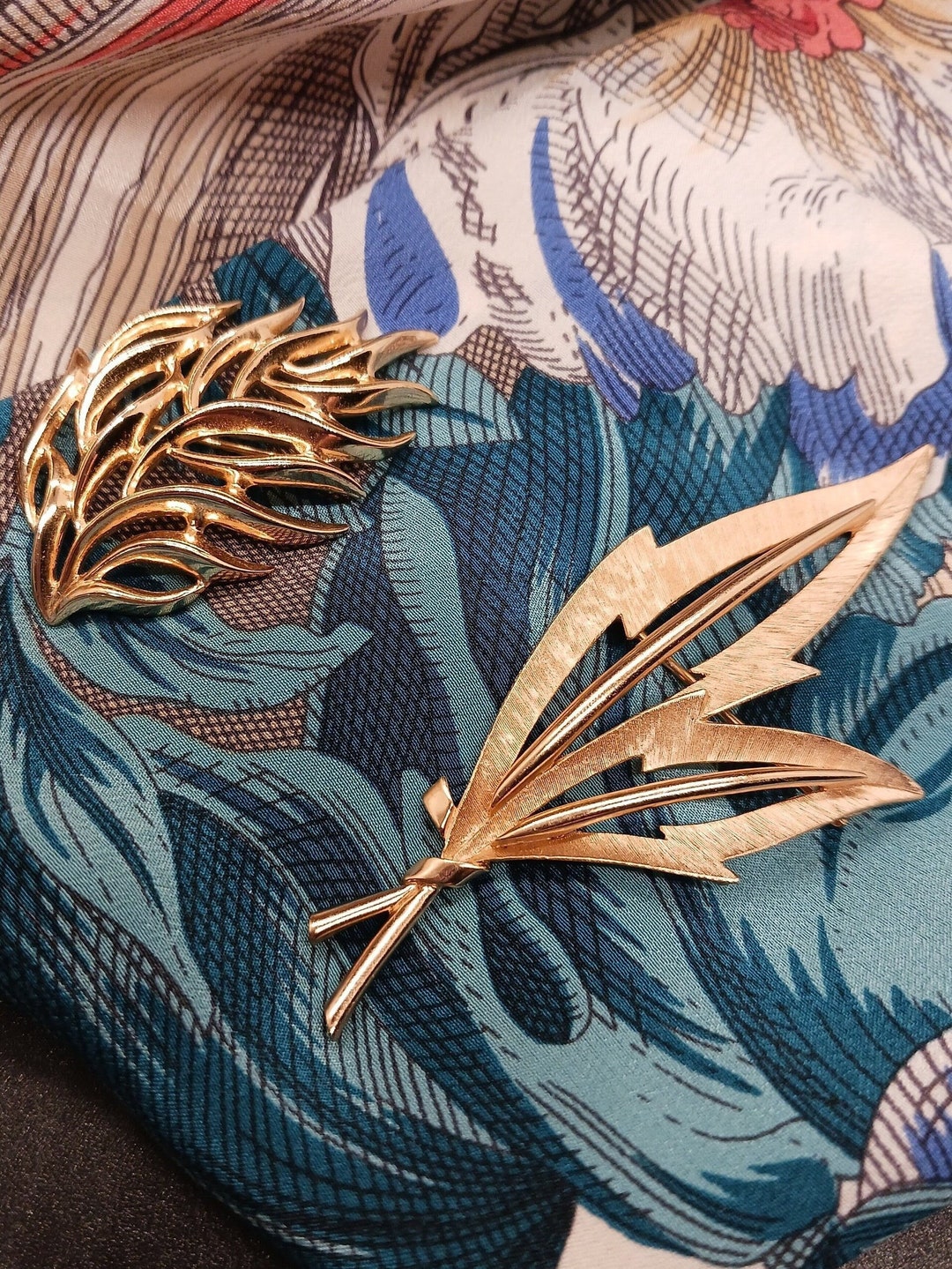 Crown Trifari Leaf Brooches - Etsy