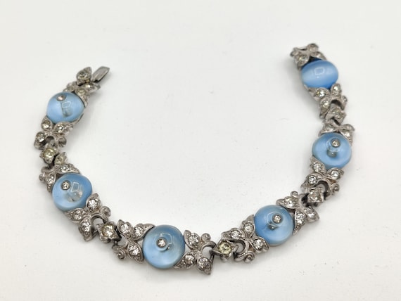 Crown Trifari Art Deco Shoe Button Bracelet - Gem