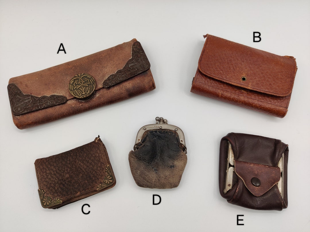 Antique Leather Coin/wallets - Etsy