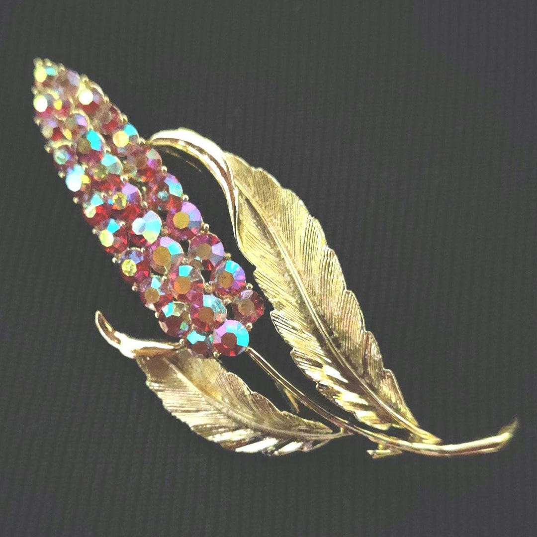 CORO Hyacinth Brooch / Pink Fuchsia Crystal Hyacinth Brooch - Etsy