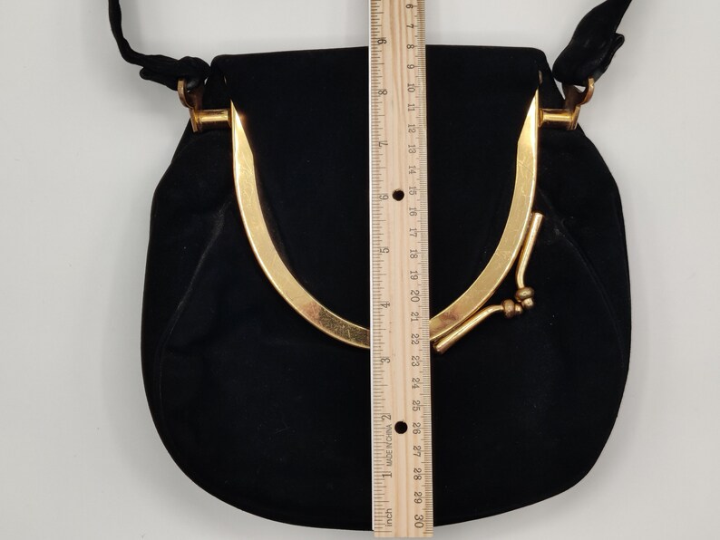 Coblentz Black Suede Gold Frame Handbag - Etsy