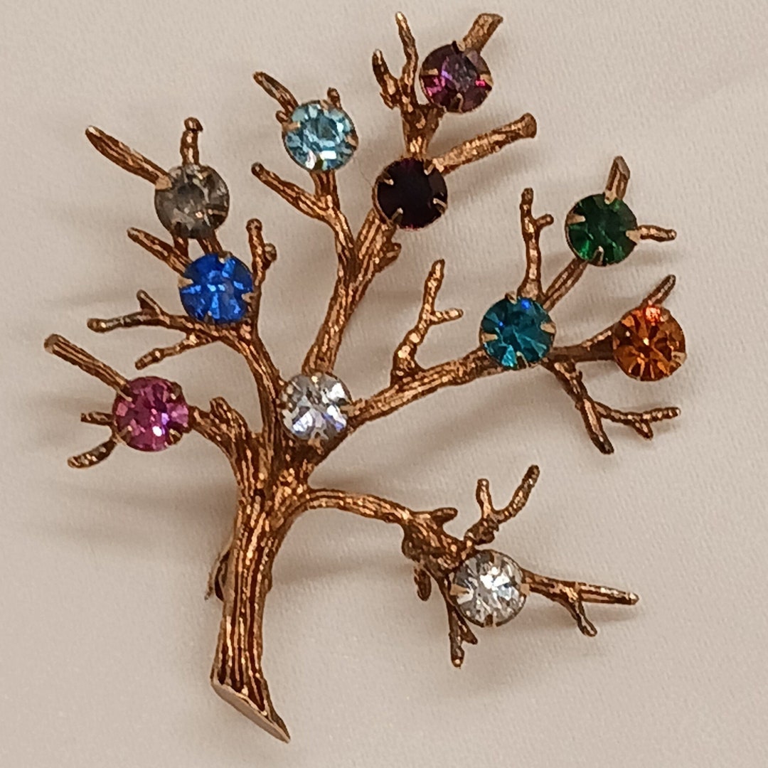 Sarah Coventry family Tree Brooch - Etsy