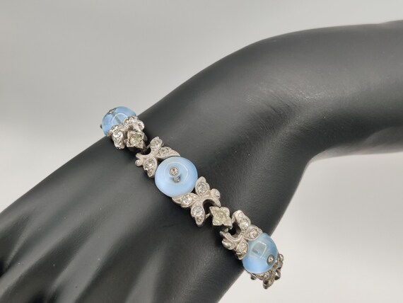 Crown Trifari Art Deco Shoe Button Bracelet - Gem